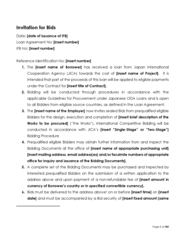 What is an Invitation for Bid - Free Templates