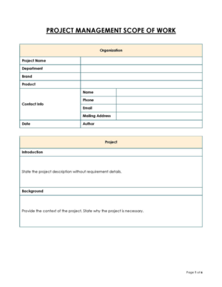 20 Free Scope of Work Templates in Word & Excel