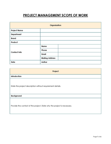 20 Free Scope of Work Templates in Word & Excel