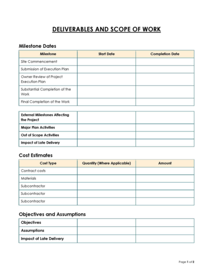 20 Free Scope of Work Templates in Word & Excel