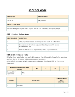 20 Free Scope of Work Templates in Word & Excel