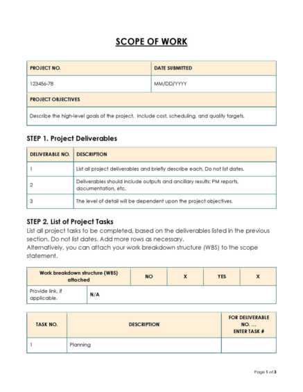 20 Free Scope of Work Templates in Word & Excel