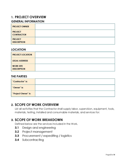 20 Free Scope of Work Templates in Word & Excel