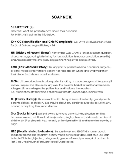 28 Best Soap Note Examples | Free Templates