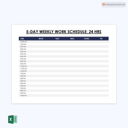 20 Effective Work Schedule Templates for Employees (Excel)