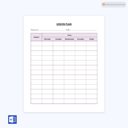 Free Weekly Lesson Plan Templates (Edit & Printable)