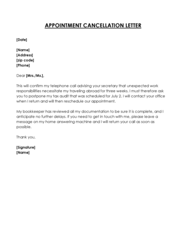 How to Write an Appointment Cancellation Email (Examples)