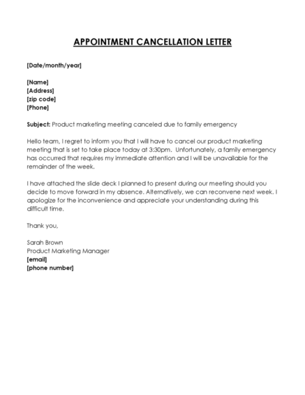 How to Write an Appointment Cancellation Email (Examples)