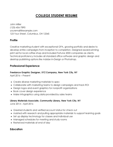 16 Resume Examples for a College Student (How to Write)