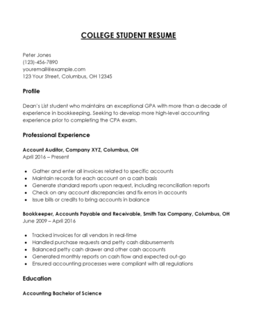 16 Resume Examples for a College Student (How to Write)