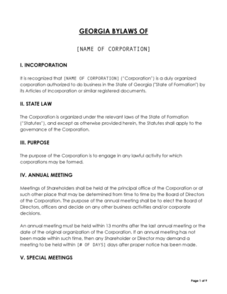 Free Corporate Bylaws Templates and Examples