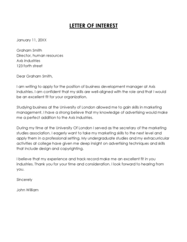 How to Write a Letter of Interest (38 Samples)