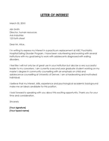 How to Write a Letter of Interest (38 Samples)