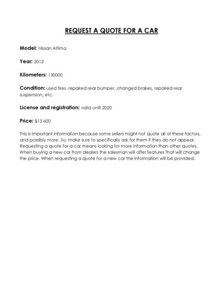 Free Request for Quote Templates - Word, Excel