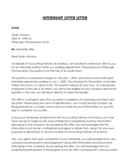 Free Internship Offer Letter Templates (Guide + Tips)