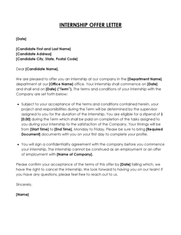 Free Internship Offer Letter Templates (Guide + Tips)