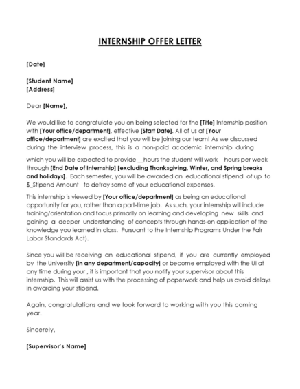 Free Internship Offer Letter Templates (Guide + Tips)