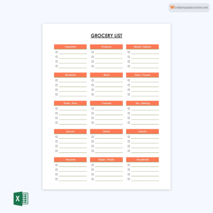 12 Printable Grocery (Shopping) List Templates - Free