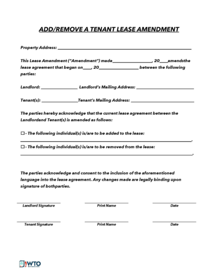 Free Lease Amendment Forms (PDF, Word)