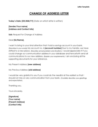 12 Change of Address Letter Examples (How To Write)