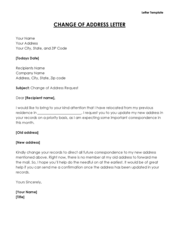 12 Change of Address Letter Examples (How To Write)