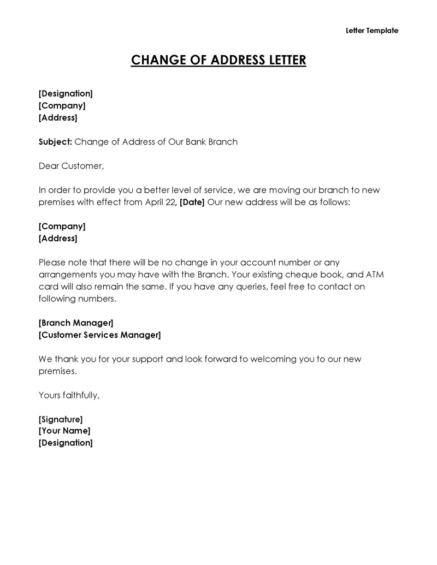 12 Change of Address Letter Examples (How To Write)