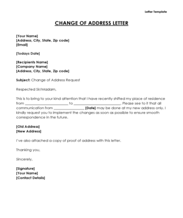 12 Change of Address Letter Examples (How To Write)