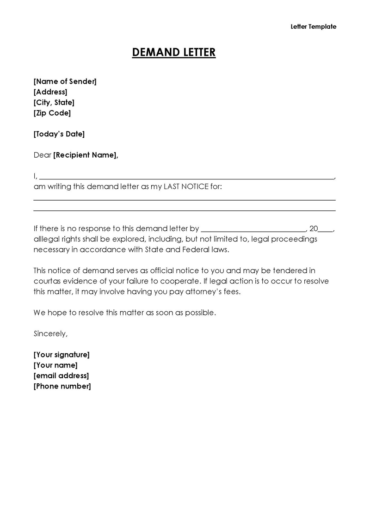 32 Perfect Demand Letter Templates