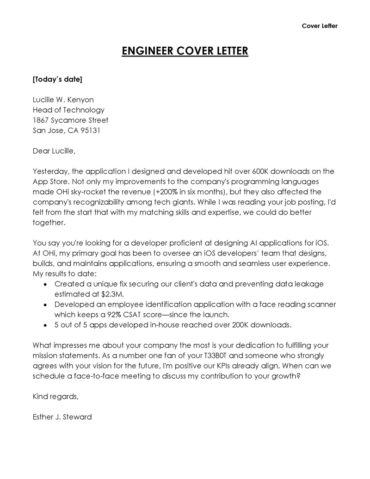 12 Best Engineering Cover Letter Templates + How To Write