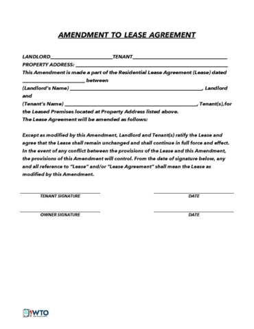 Free Lease Amendment Forms (PDF, Word)