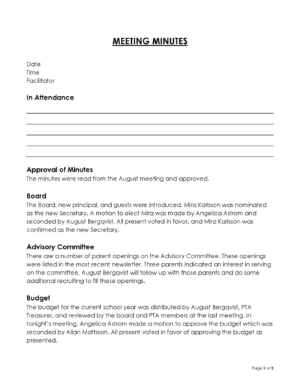 12 Free Meeting Minutes Templates in Word