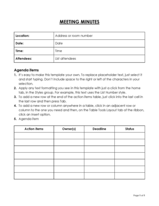 12 Free Meeting Minutes Templates in Word