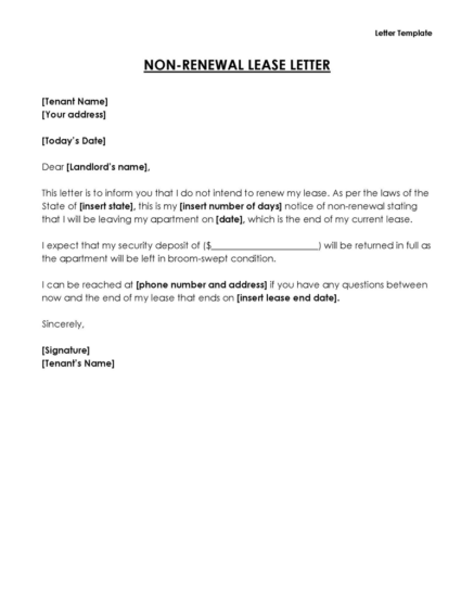 Not Renewing Lease Letter (How to Write + Templates)