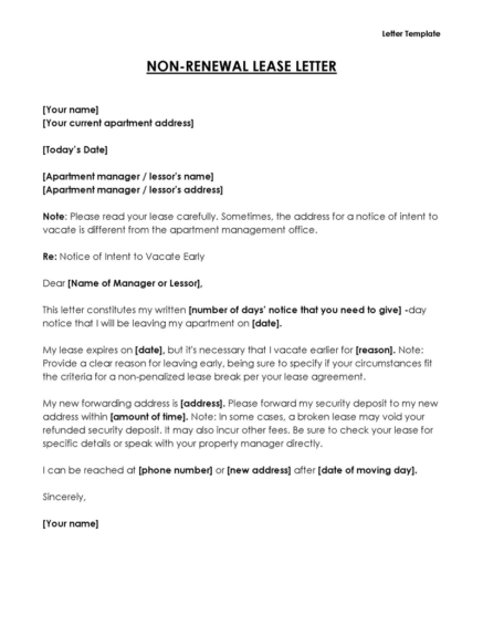 Not Renewing Lease Letter (How to Write + Templates)