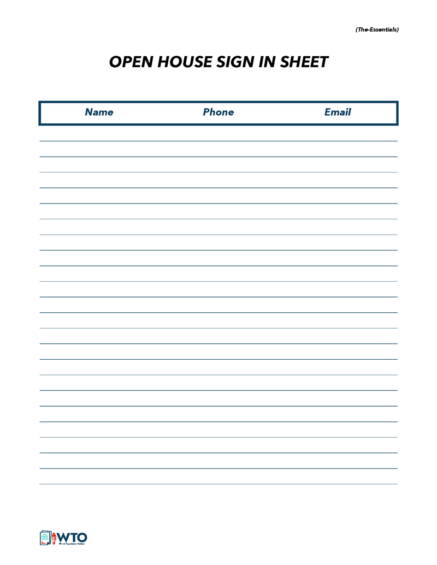 12 Free Open House Sign-In Sheet Templates