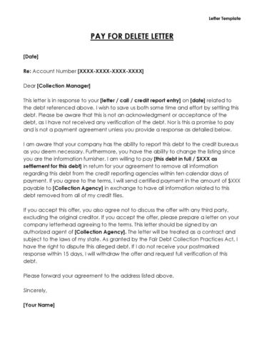 Pay for Delete Letter: How to Write (Free Templates)