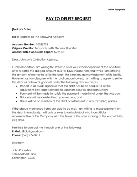 Pay for Delete Letter: How to Write (Free Templates)