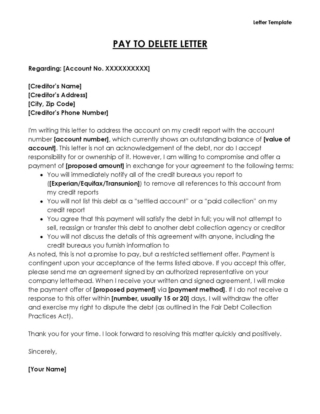 Pay for Delete Letter: How to Write (Free Templates)