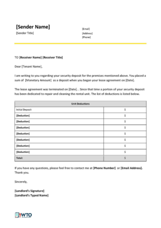 12 Free Security Deposit Return Letters | Word, PDF