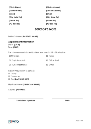 40 Free Doctor Note Templates for Work, School