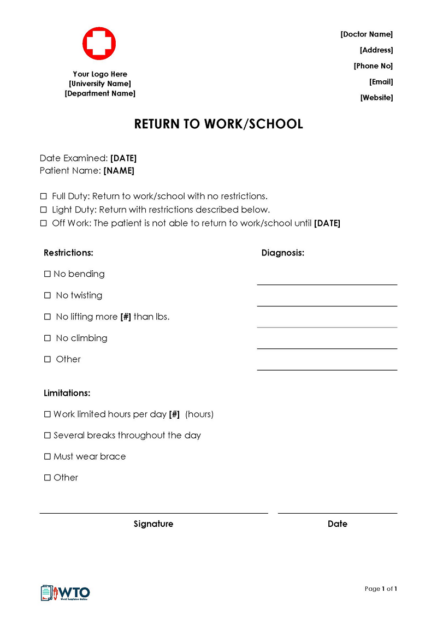 40 Free Doctor Note Templates for Work, School