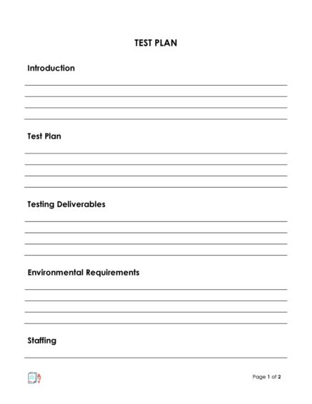 Free Test Plan Templates & Examples (Word)