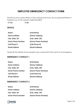 Free Employee Emergency Contact Forms (Word | PDF)