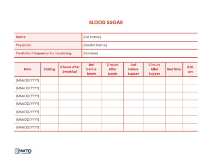 Free Blood Sugar Log Sheets (Daily, Weekly, Monthly)
