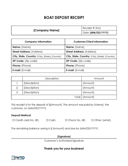 12 Deposit Receipt Templates (100% Free)