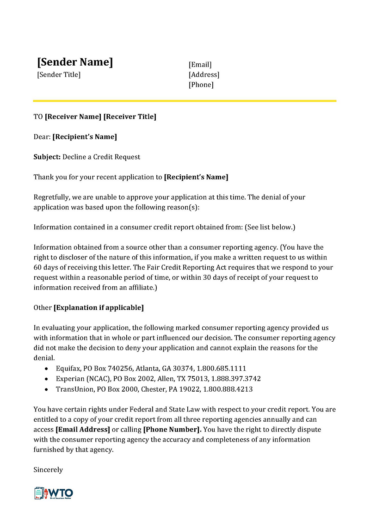 How to Write Credit Denial Letter (Samples & Templates)