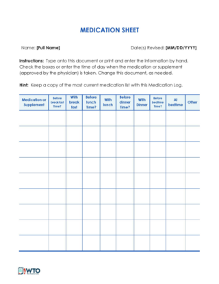 25 Free Medication List Templates For Patients & Caregivers