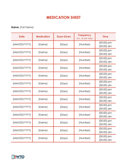 25 Free Medication List Templates For Patients & Caregivers
