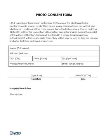 Free Photo Consent Forms (Minor & Adult) Word | PDF