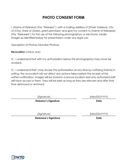 Free Photo Consent Forms (Minor & Adult) Word | PDF